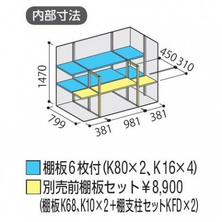 INABA STORAGE STOCKER KMW-199D FULL SHELF