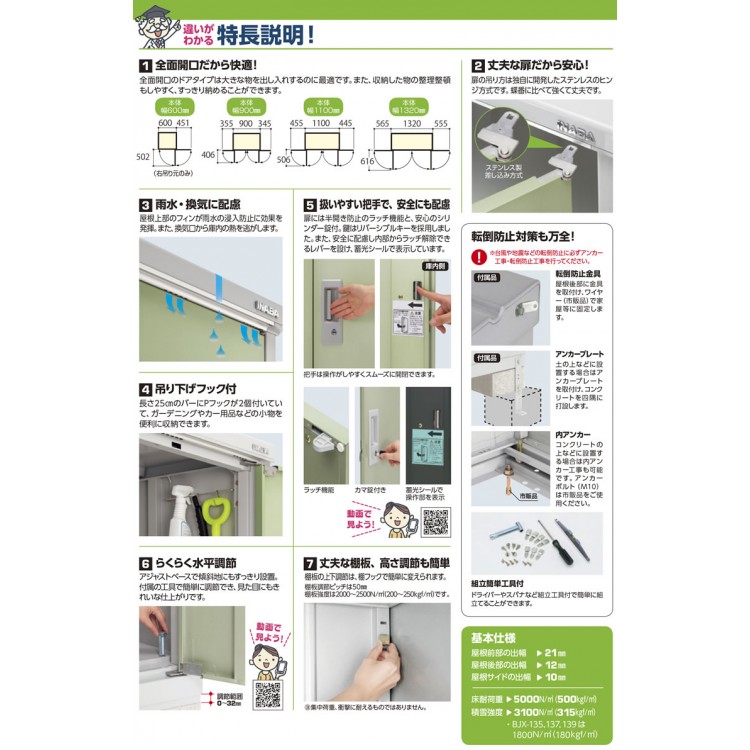 Inaba BJX-135E Double Leaf Door Storage Cabinet